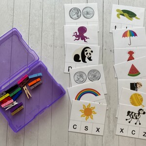 Beginning Sounds Task Box Activity Set- Montessori Learning Toy for ...
