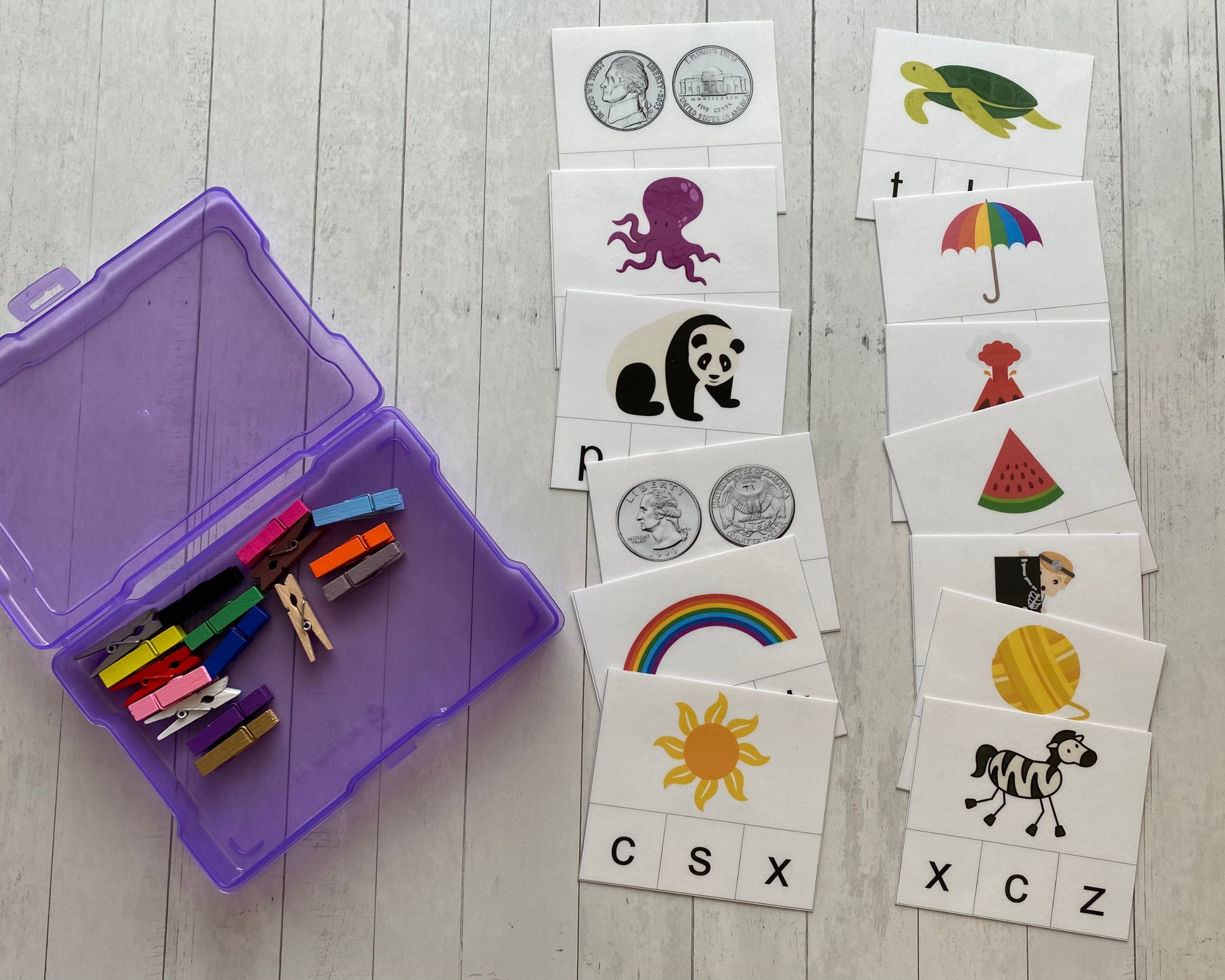 Beginning Sounds Task Box Activity Set- Montessori Learning Toy for ...