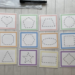 Shape Tracing Cards - Etsy