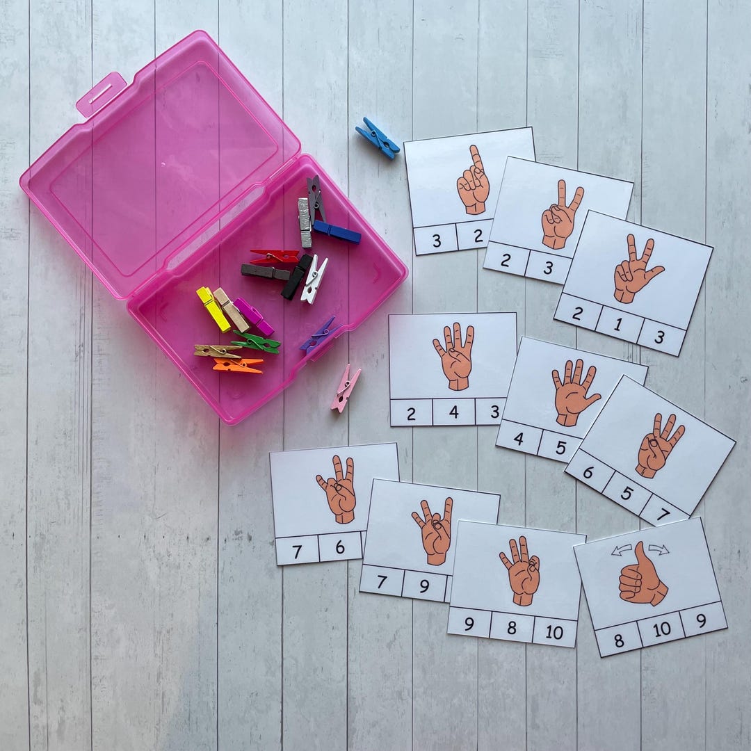 ASL Number Matching 1-10 - Learning Activity Set- Preschool ...