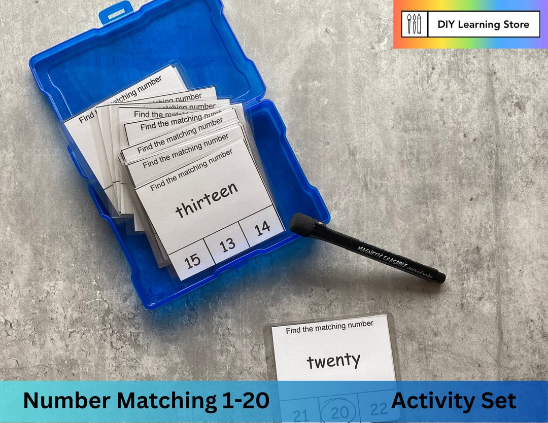 Number Matching 1-20 Task Box Activity Set Montessori - Etsy