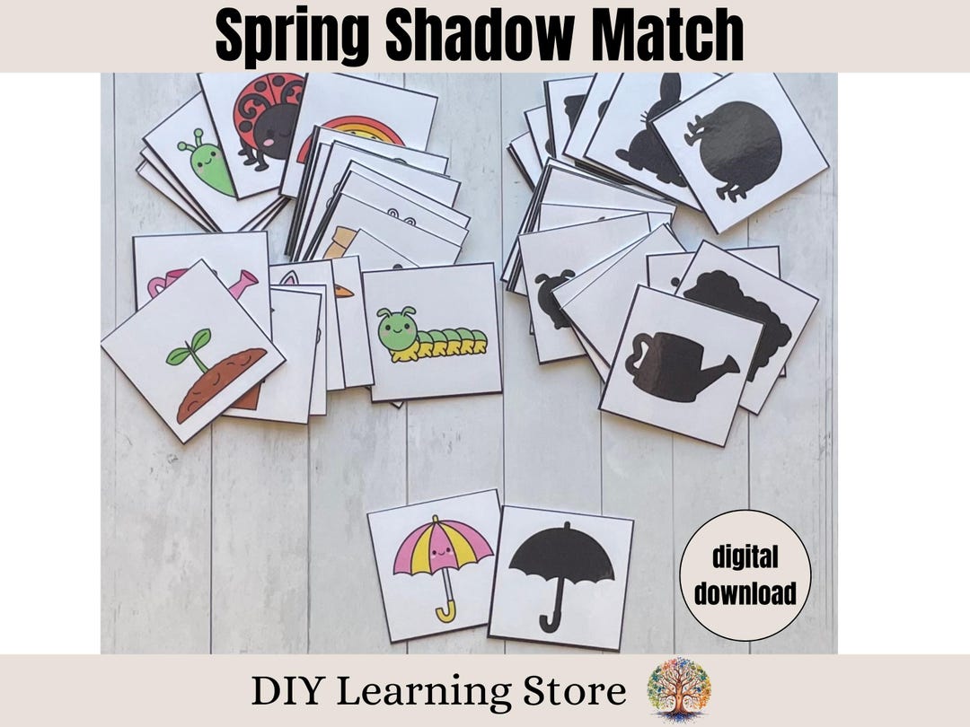 Spring Shadow Matching Game- Toddler Activities- Preschool Homeschool ...