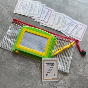 Trace and Write Uppercase Letters Activity Set- Montessori Learning Toy ...