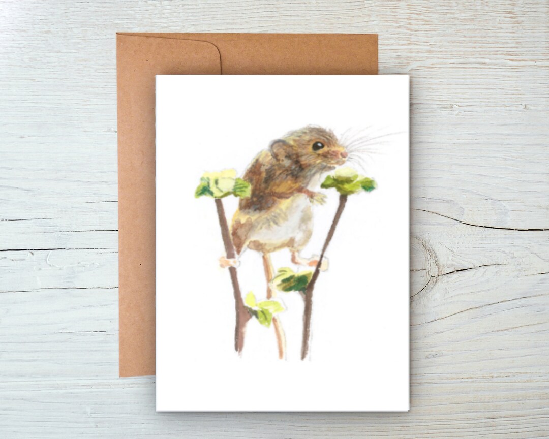 Mouse Card, Mouse Greetings Card, Mouse Notecard, Mouse Thank You Card ...