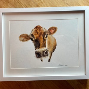 A3 Jersey Cow Watercolour Print, Jersey Cow Watercolour Painting, Cow ...