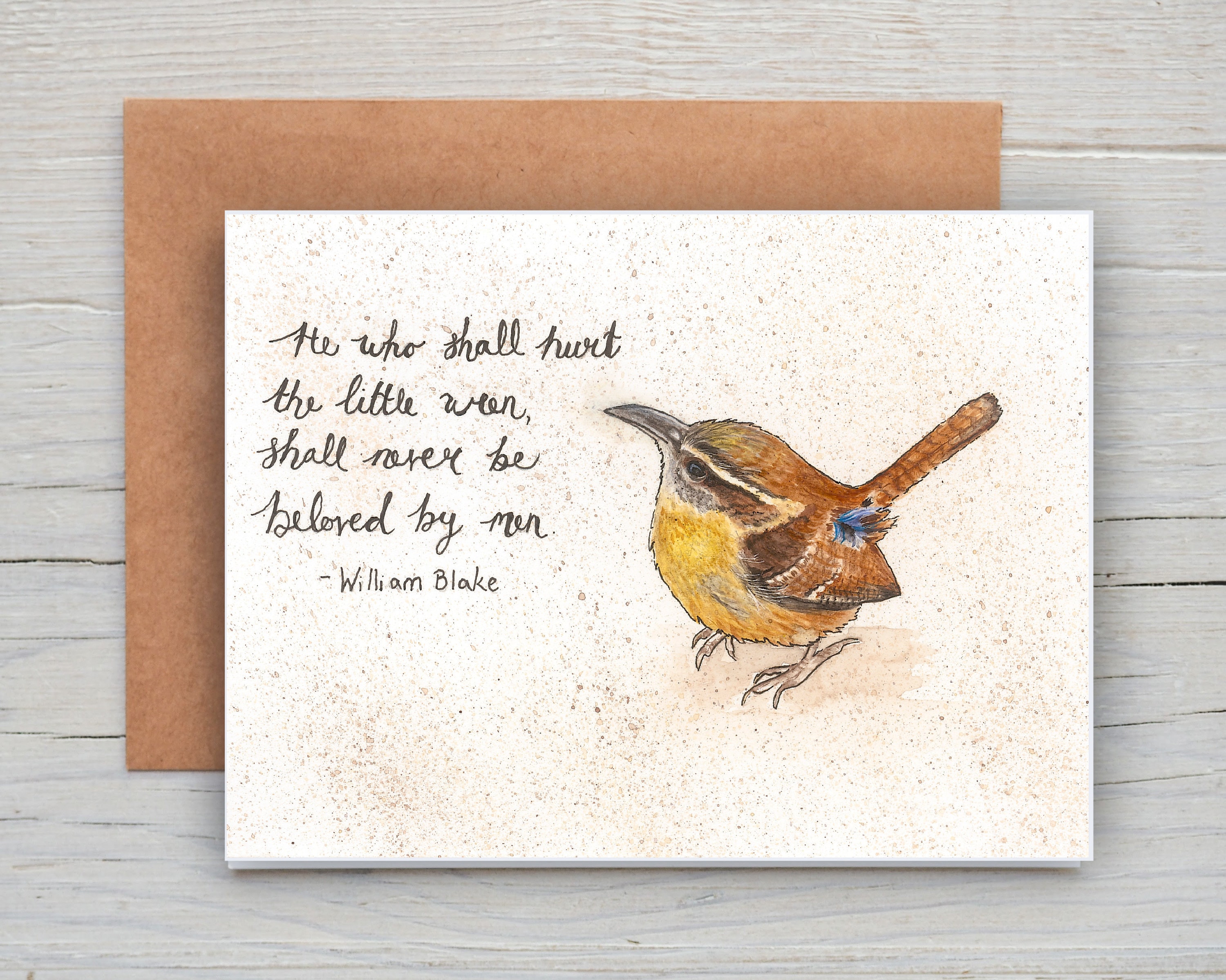 Jenny Wren Card, Wren Card, Wren Notecard, Wren Greetings Card, Blank ...