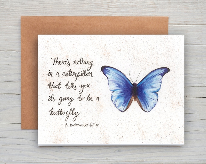 Butterfly Card, Butterfly Notecard, Butterfly Notecard, Blue Butterfly ...