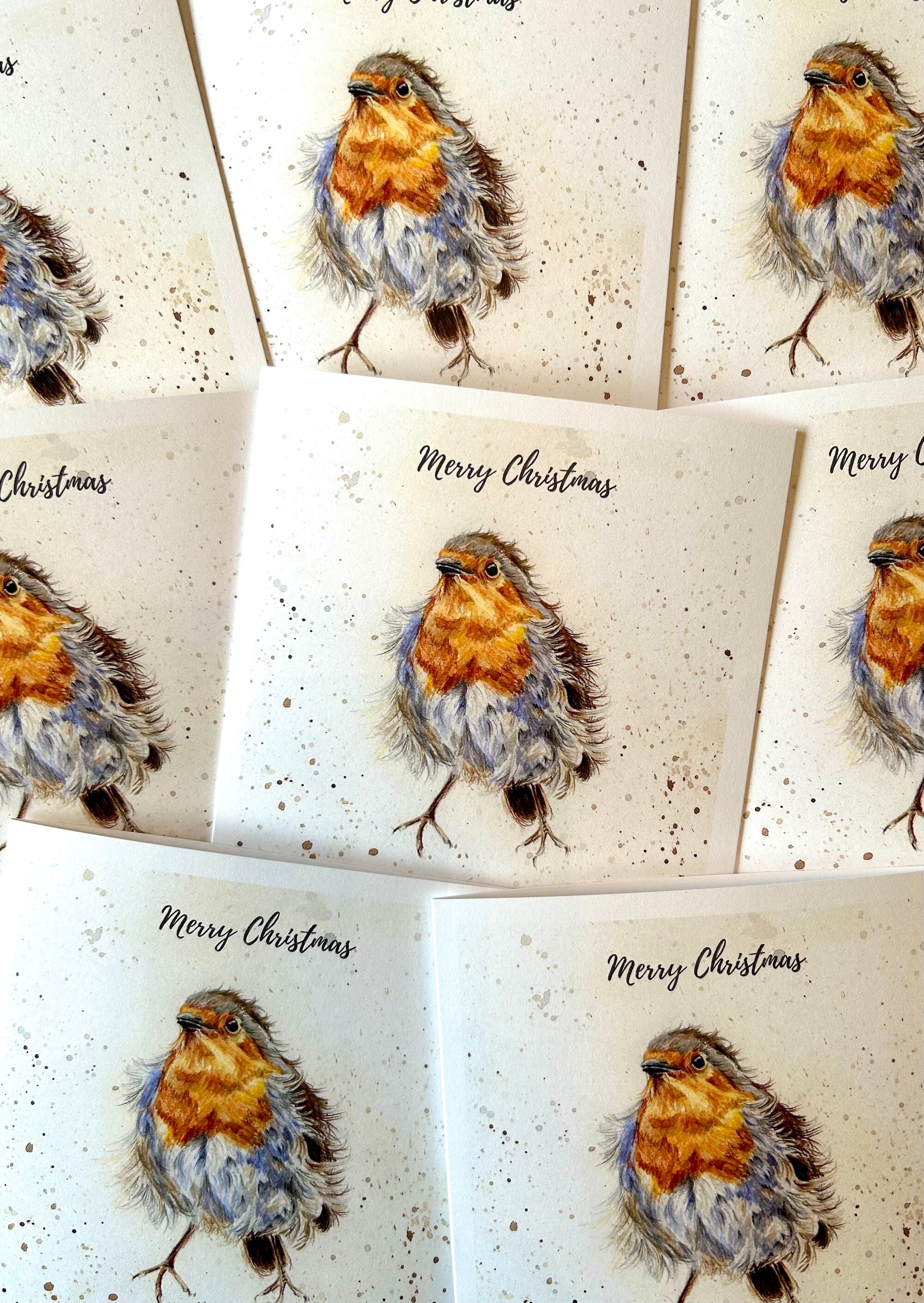 Robin Card Robin Snowy Fine Art Watercolour Christmas Card Xmas Robin ...