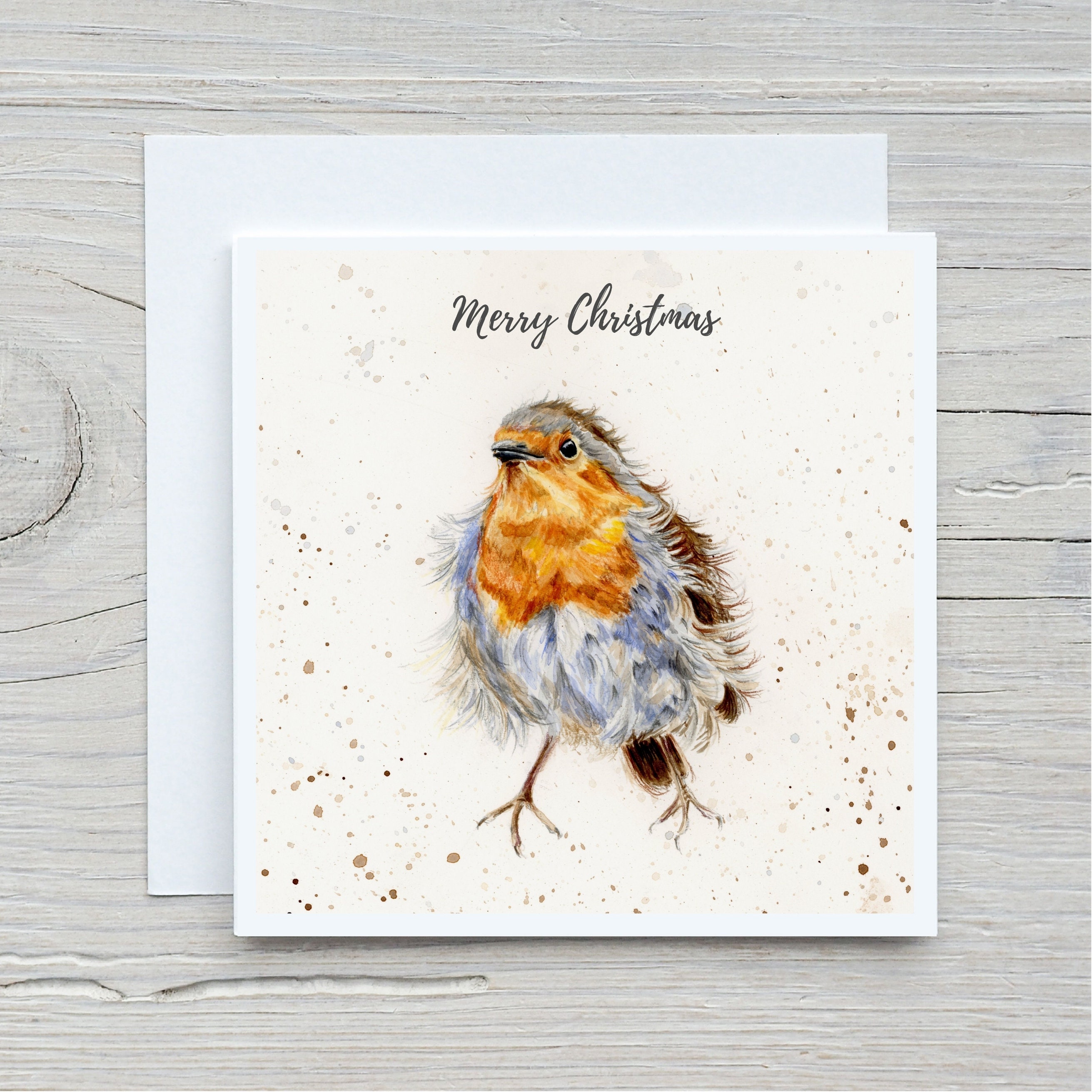 Robin Card Robin Snowy Fine Art Watercolour Christmas Card Xmas Robin ...