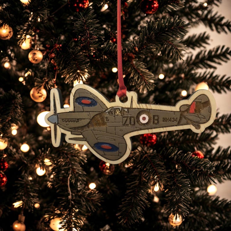 Supermarine Spitfire Wood Christmas Ornament Ornament – Laser Engraved ...