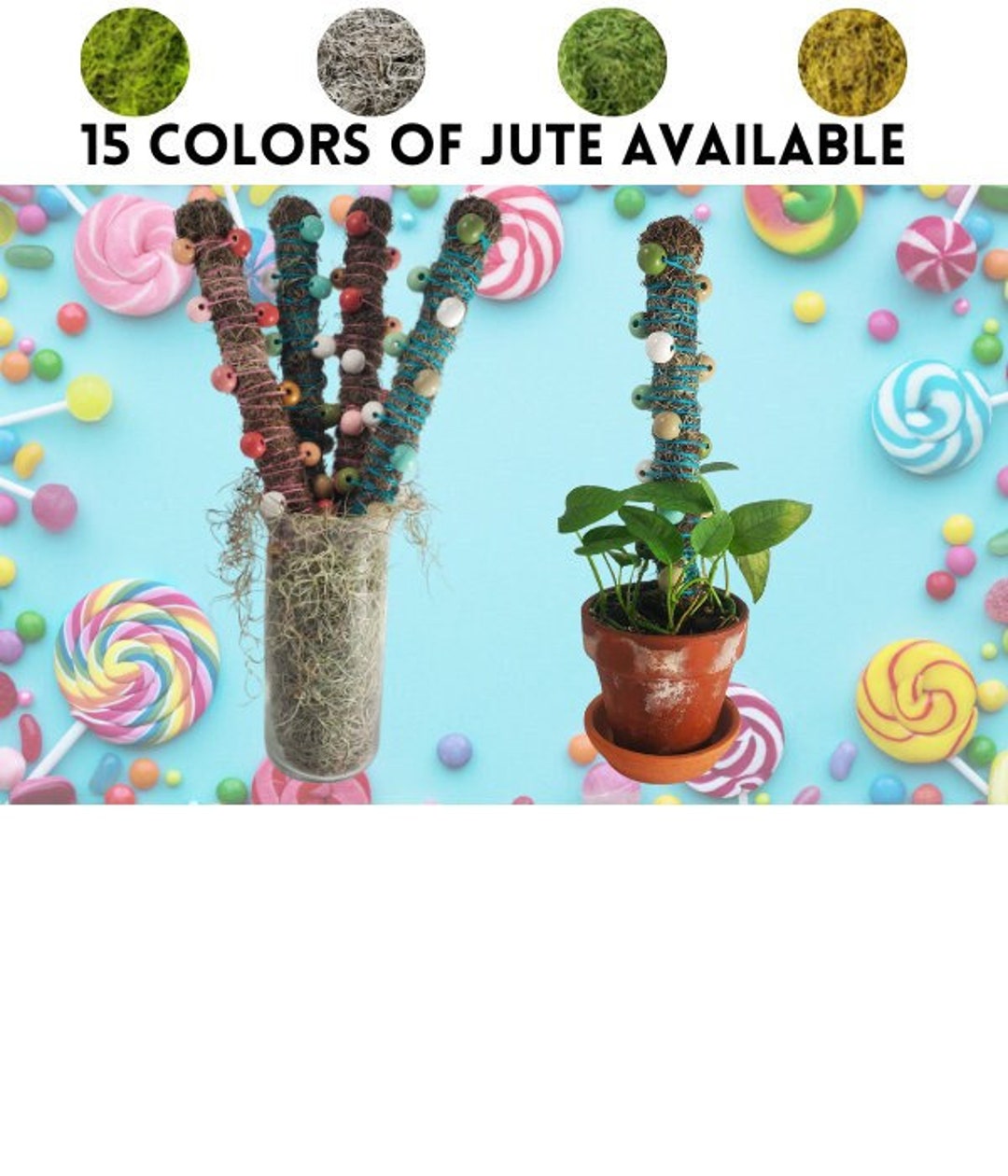 Mini Moss Pole: 12" Plant Support Stake, Plant Lover Gift - Etsy