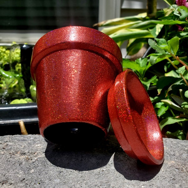 Red Flower Pot - Etsy