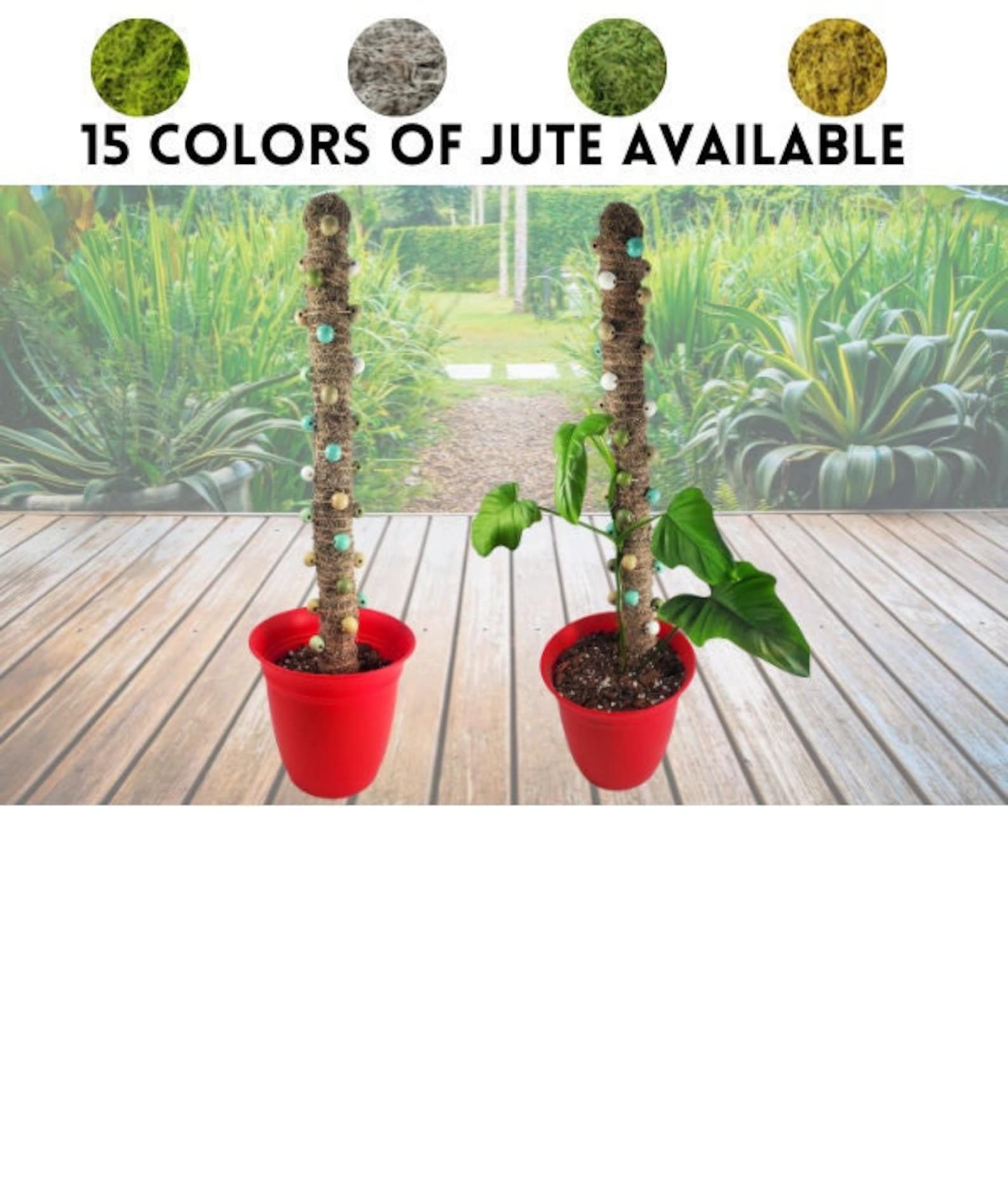 Blue Beads Spanish Moss Pole: Handmade Plant Support Stake - Etsy