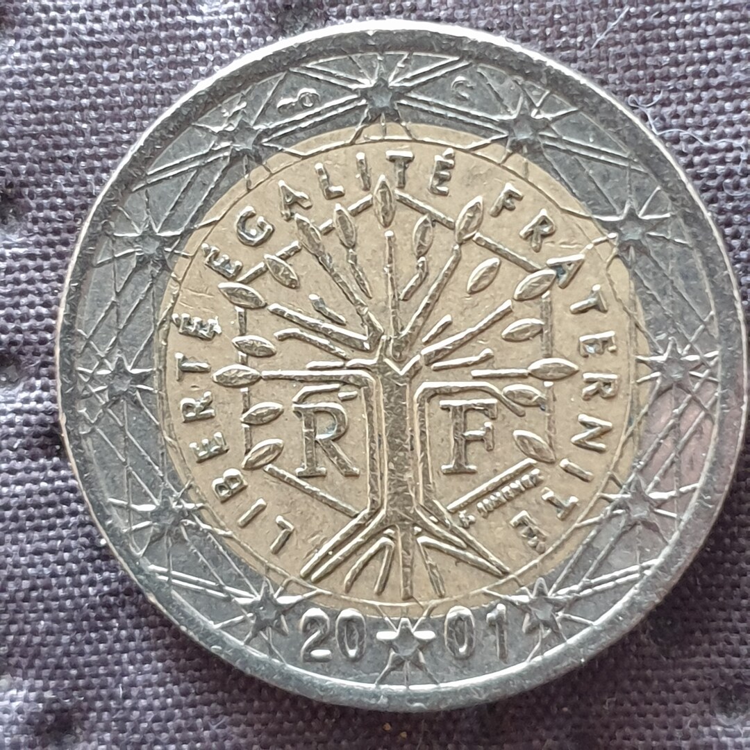 2 Euro Coin France 2001 Very Rare - Etsy