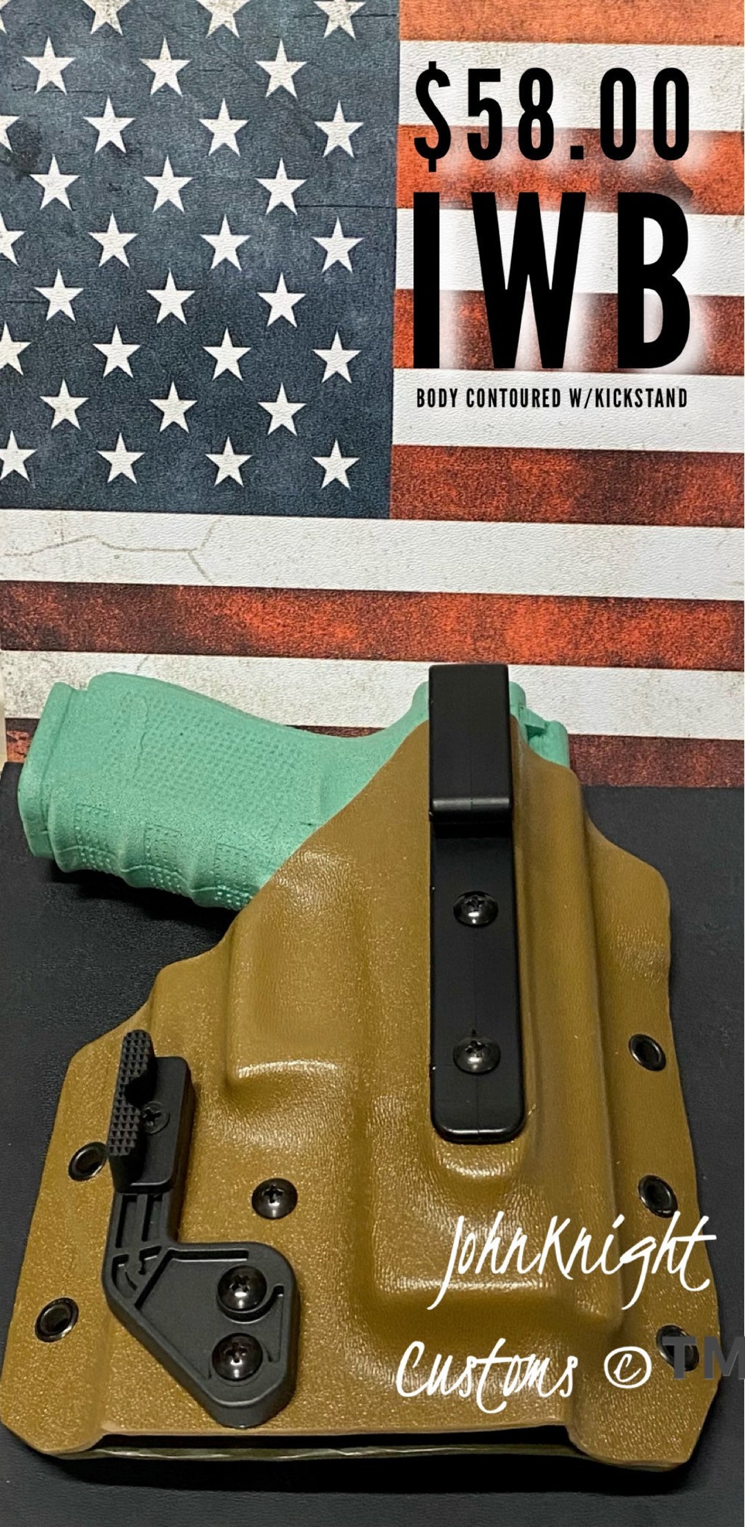Custom Made, IWB, Kydex Holster. Adjustable Height and Cant. Hugs Your ...