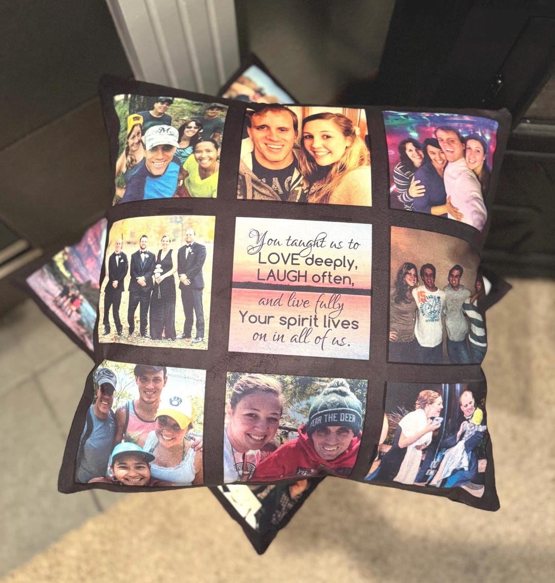 Memorial Pillow, Memorial Photo Pillow 18x18, Custom Pillow ...