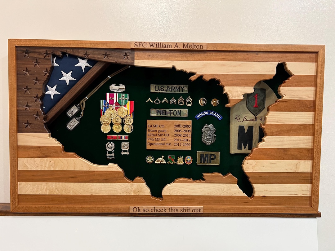 US Hardwood Military Shadow Box - Etsy