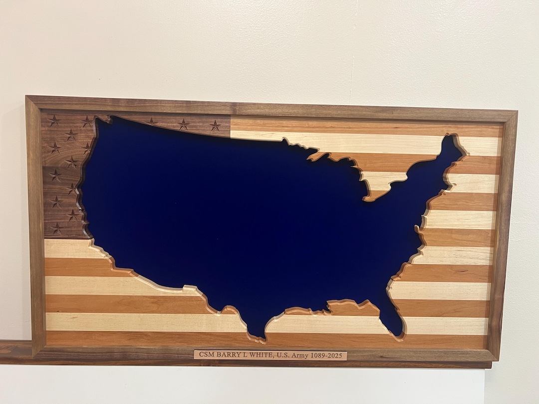 Hardwood US Flag Shadow Frame - Etsy