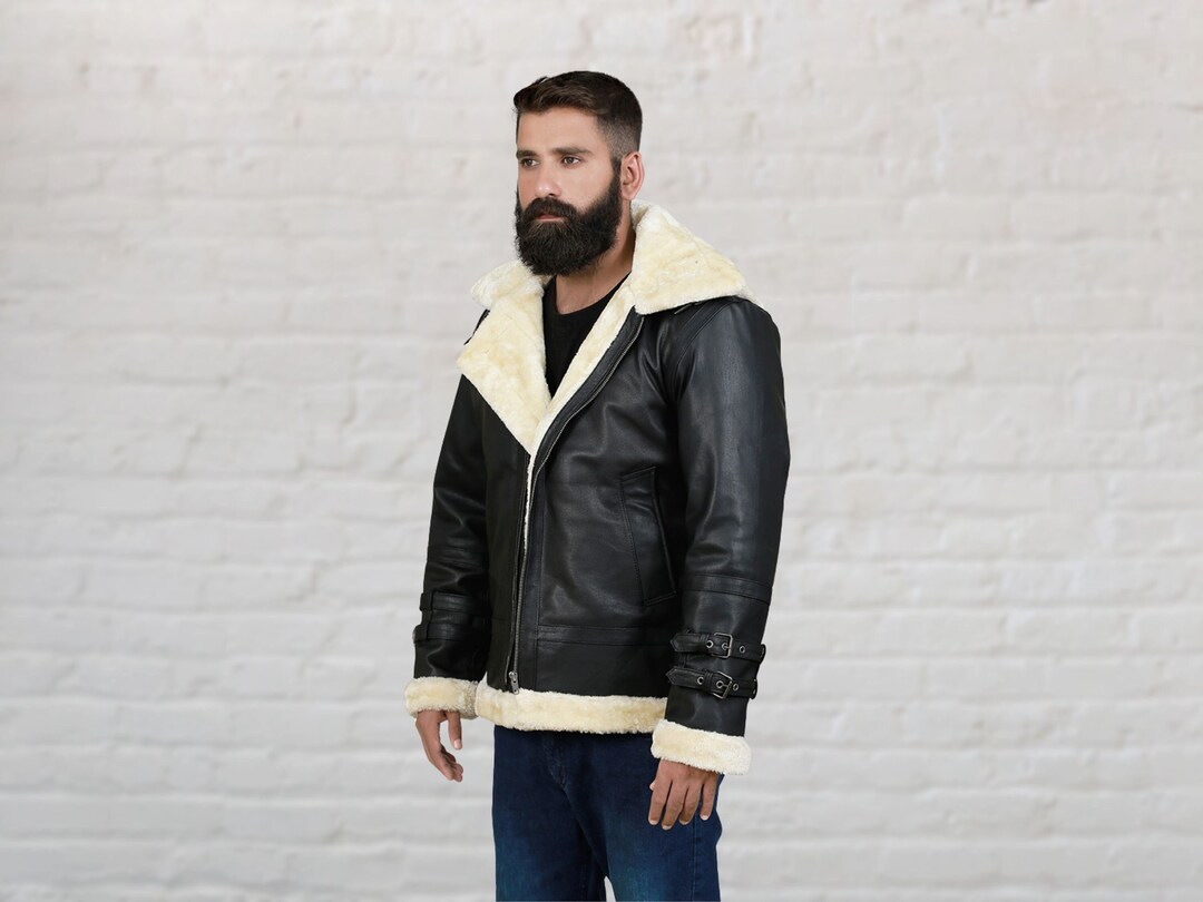 A2 Aviator Bomber Flying Shearling B3 Leather Jacket Wwll Winter Flight ...