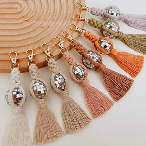Disco Ball Keychain Macrame Disco Ball Keychain Macrame Keychains Bag ...