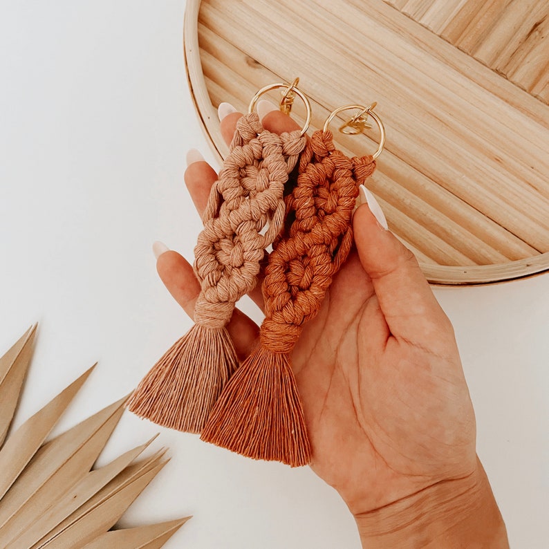 Macrame Keychains Boho Keychains Boho Macrame Keychains - Etsy