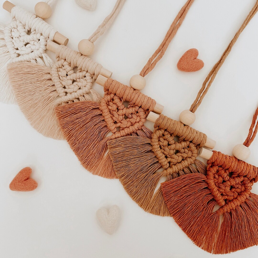 Heart Diffuser Macrame Car Diffuser Heart Charm Car Charm Car ...