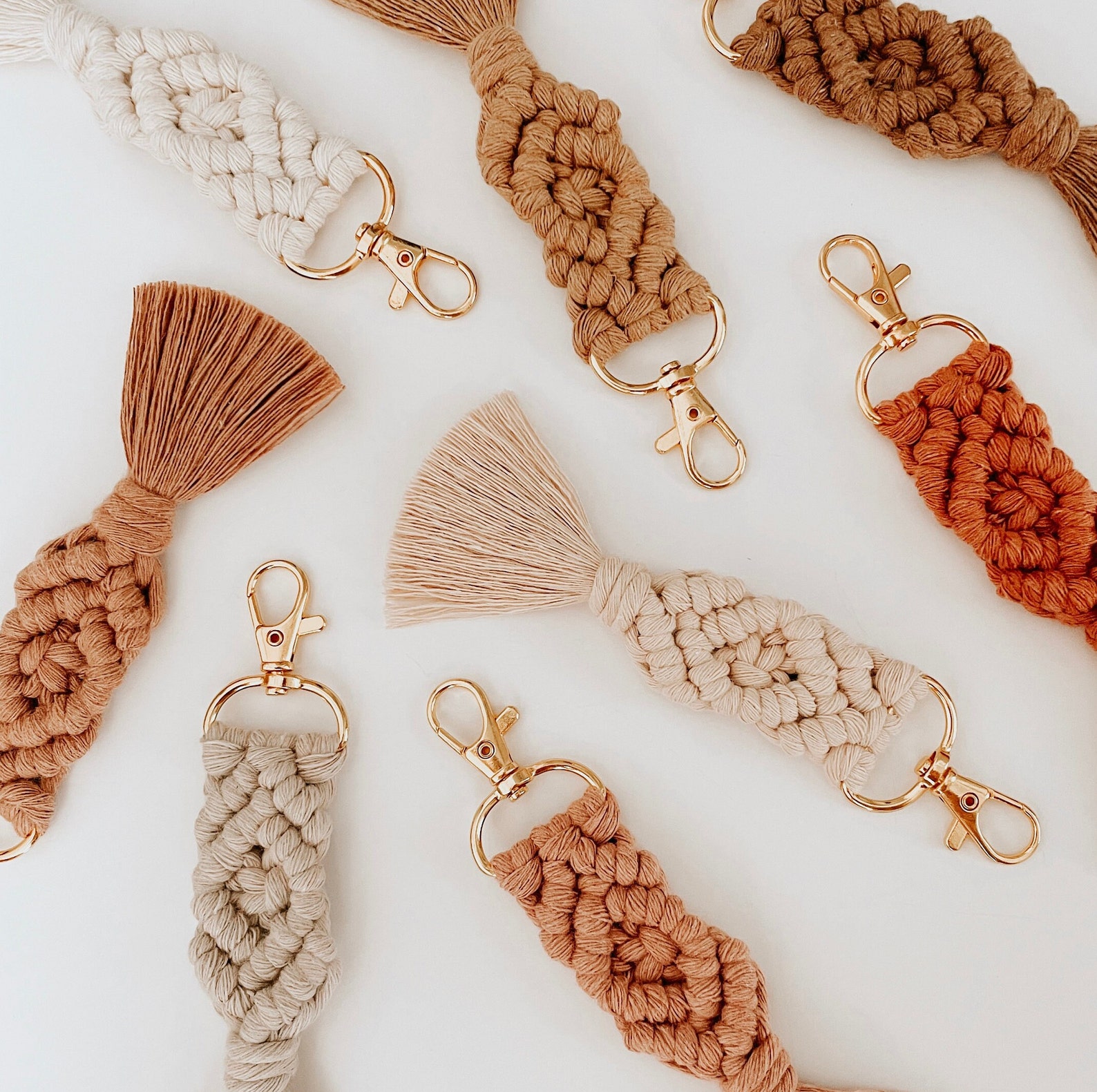 Macrame Keychains Boho Keychains Boho Macrame Keychains - Etsy