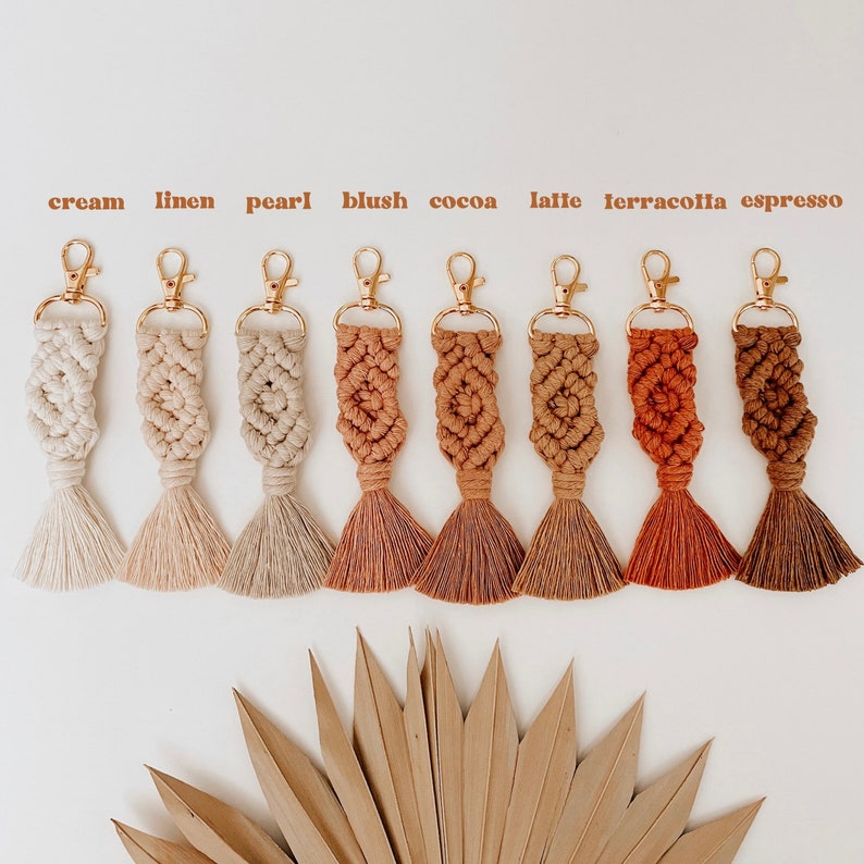 Macrame Keychains Boho Keychains Boho Macrame Keychains - Etsy