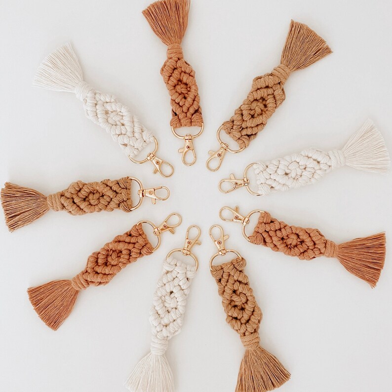 Macrame Keychains Boho Keychains Boho Macrame Keychains - Etsy