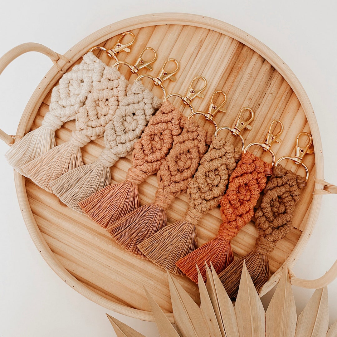 Macrame Keychains Boho Keychains Boho Macrame Keychains Macrame ...