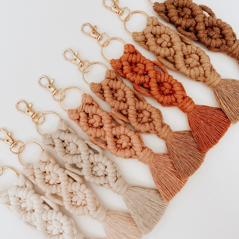 Macrame Keychains Boho Keychains Boho Macrame Keychains - Etsy