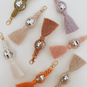 Disco Ball Keychain Macrame Disco Ball Keychain Macrame Keychains Bag ...