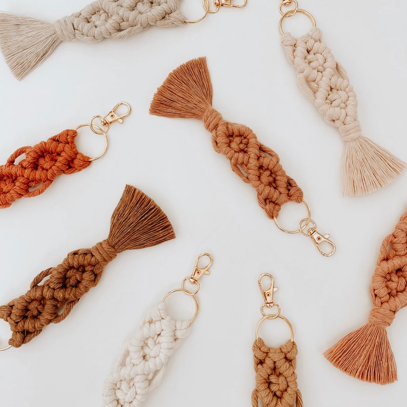 Macrame Keychains Boho Keychains Boho Macrame Keychains - Etsy