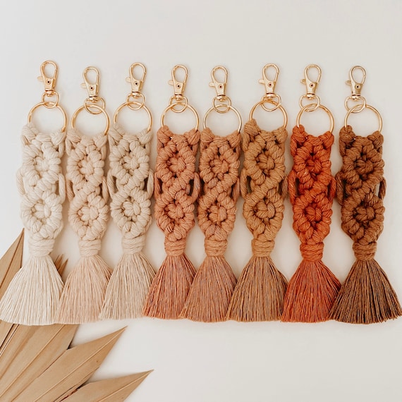 Macrame Keychains Boho Keychains Boho Macrame Keychains - Etsy