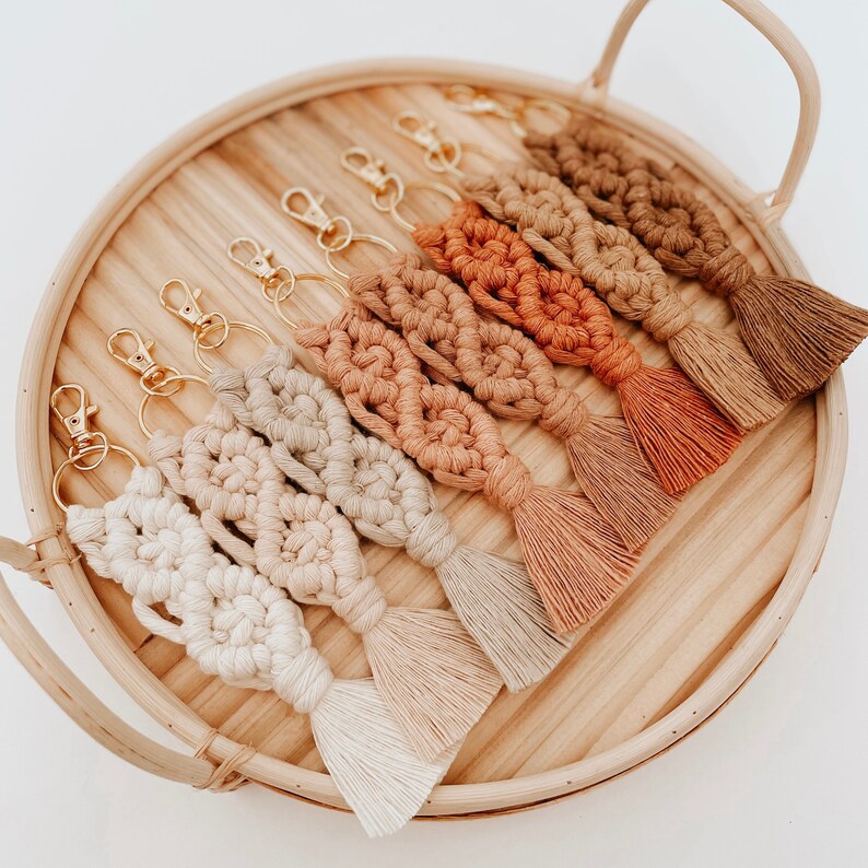 Macrame Keychains Boho Keychains Boho Macrame Keychains - Etsy