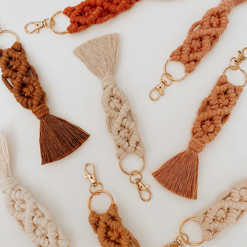 Macrame Keychains Boho Keychains Boho Macrame Keychains - Etsy