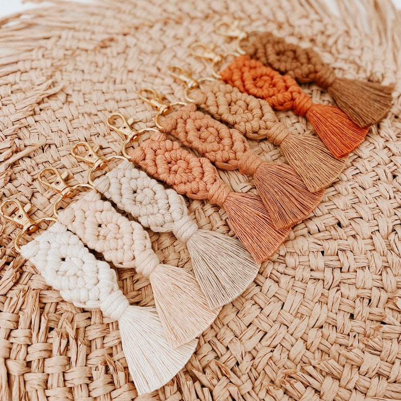 Macrame Keychains Boho Keychains Boho Macrame Keychains - Etsy