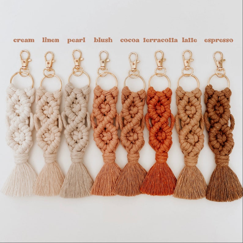 Macrame Keychains Boho Keychains Boho Macrame Keychains - Etsy
