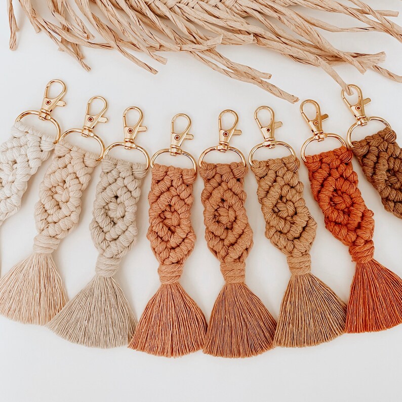 Macrame Keychains Boho Keychains Boho Macrame Keychains - Etsy
