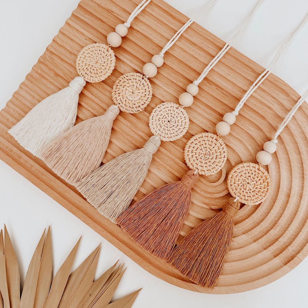 Rattan Car Diffuser Macrame Car Diffuser Boho Diffuser Car Charm Car ...