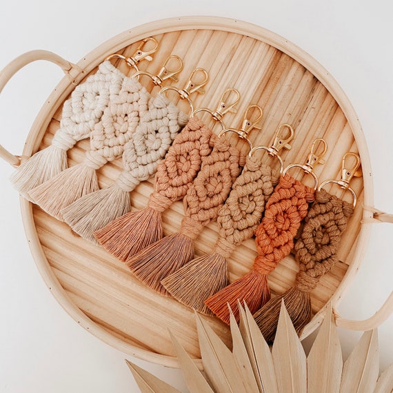 Macrame Keychains Boho Keychains Boho Macrame Keychains - Etsy