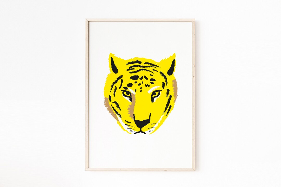 Tiger Face Poster, Nursery Wall Art Tiger, Safari Animal Wall Decor ...