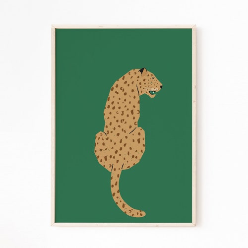 Jaguar Wall Art Vintage Jaguar Illustrated Poster POP Color - Etsy