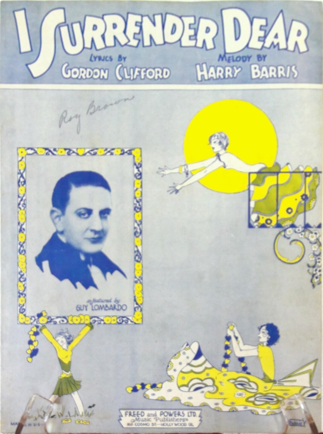 Sheet Music, I Surrender Dear, Featuring Guy Lombardo, 1931 - Etsy
