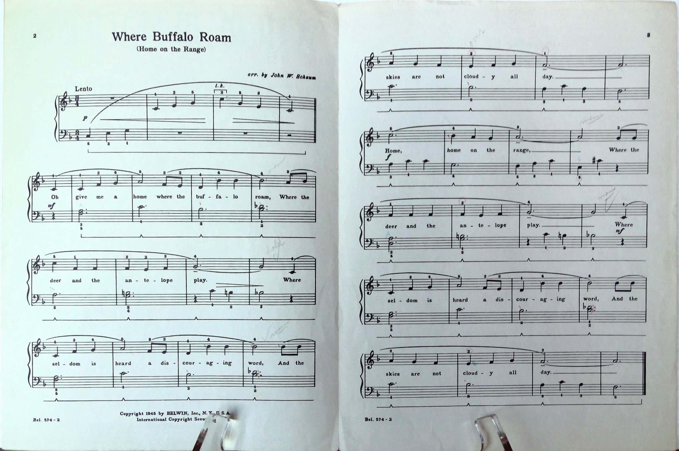 Sheet Music, Home on the Range 1945 - Etsy