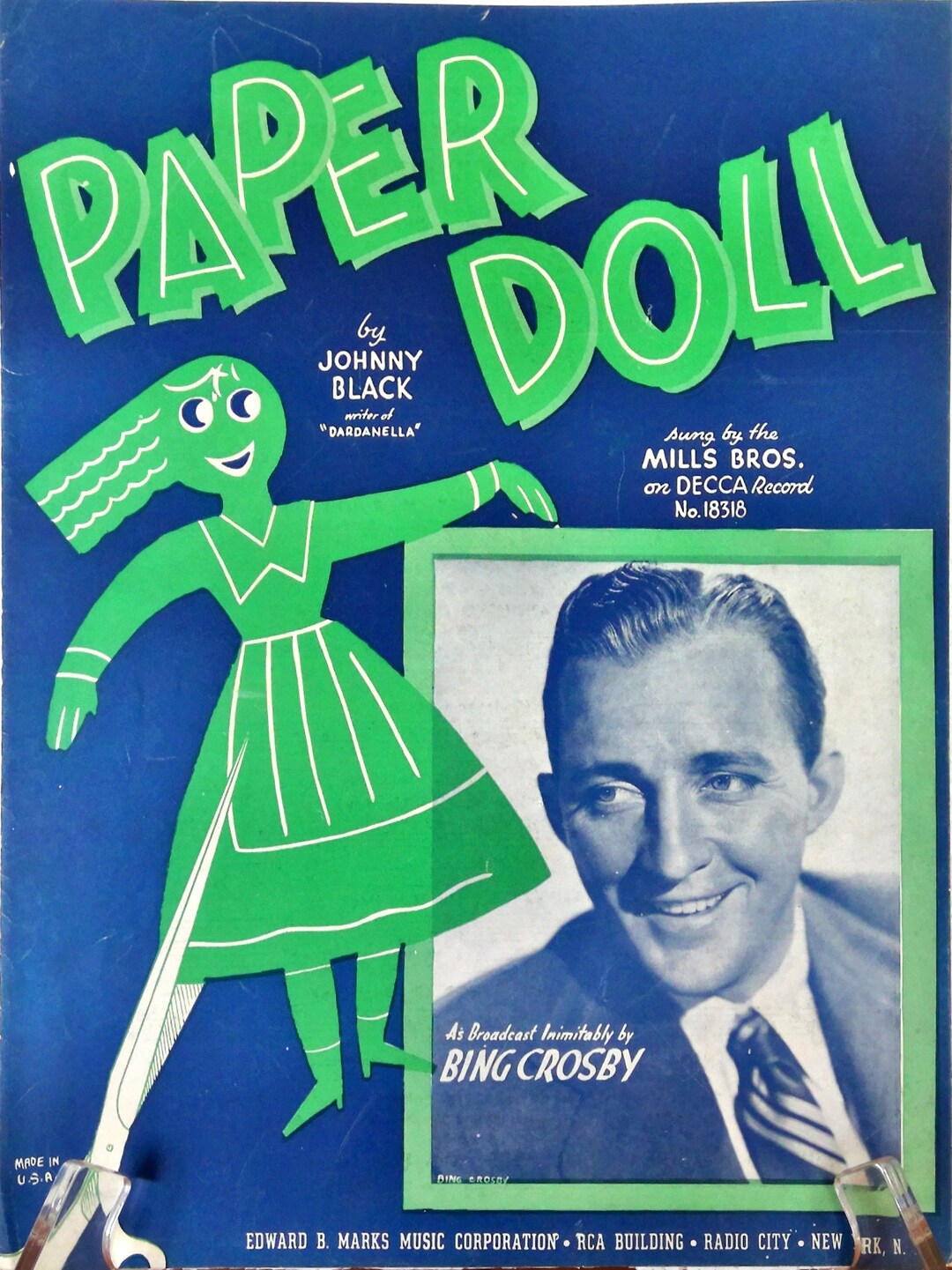 Sheet Music, Paper Doll, Sung by Bing Crosby, 1917 - Etsy