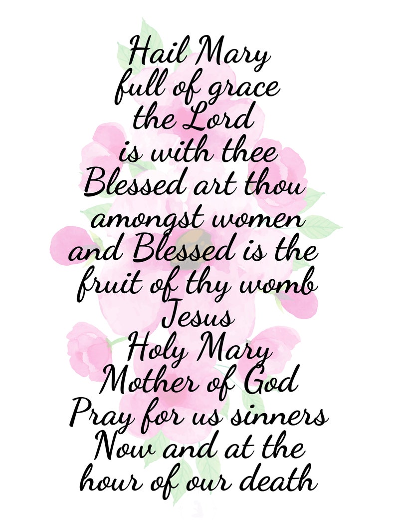 Hail Mary Printable PDF- 3 Different Versions - Etsy