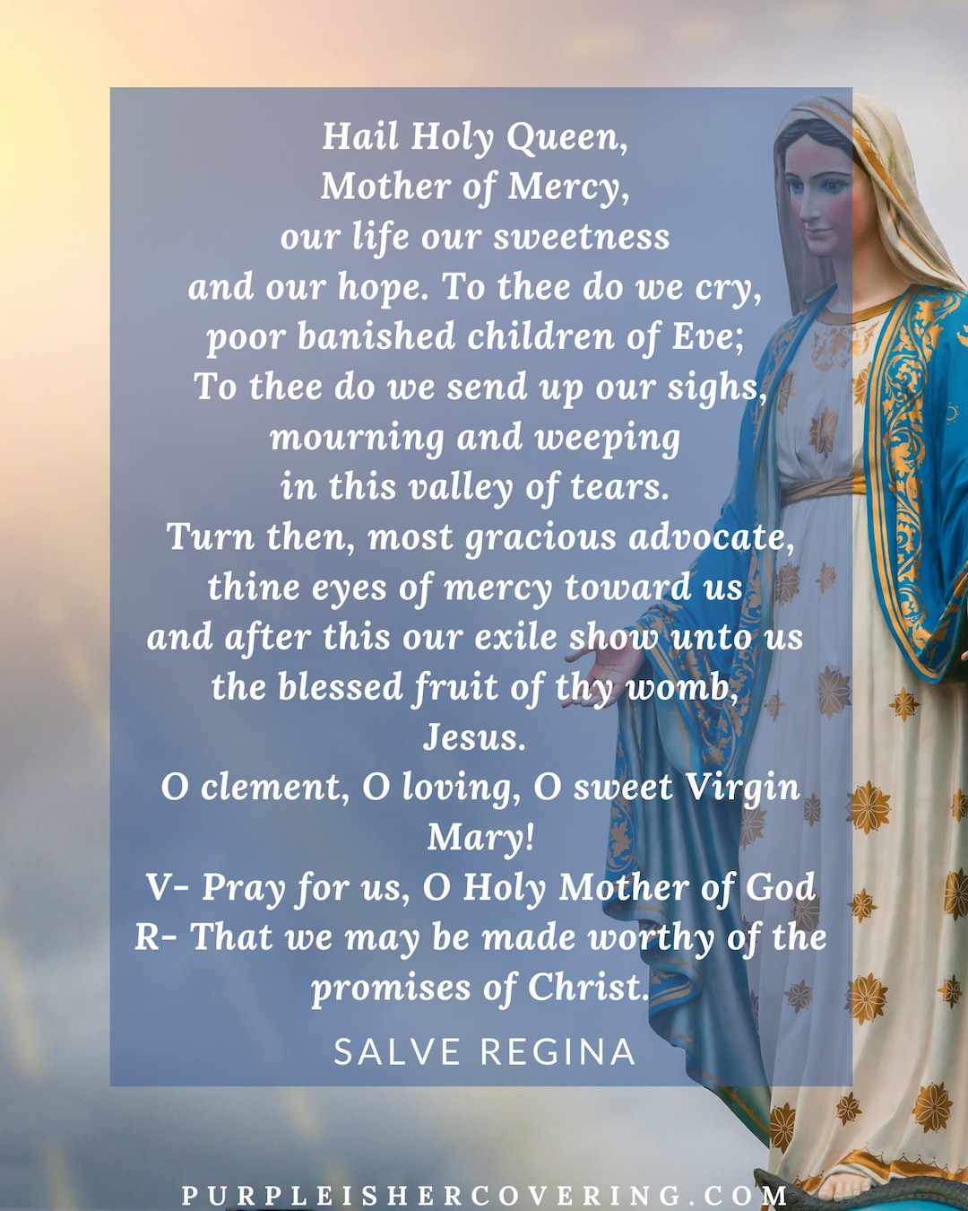 Salve Regina Printable PDF - Etsy