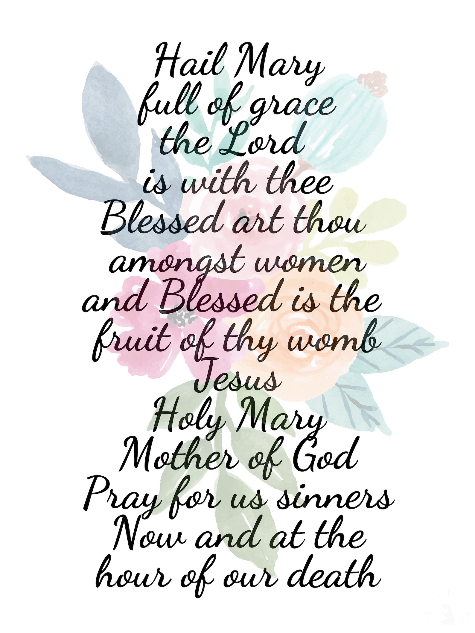 Hail Mary Printable PDF- 3 Different Versions - Etsy