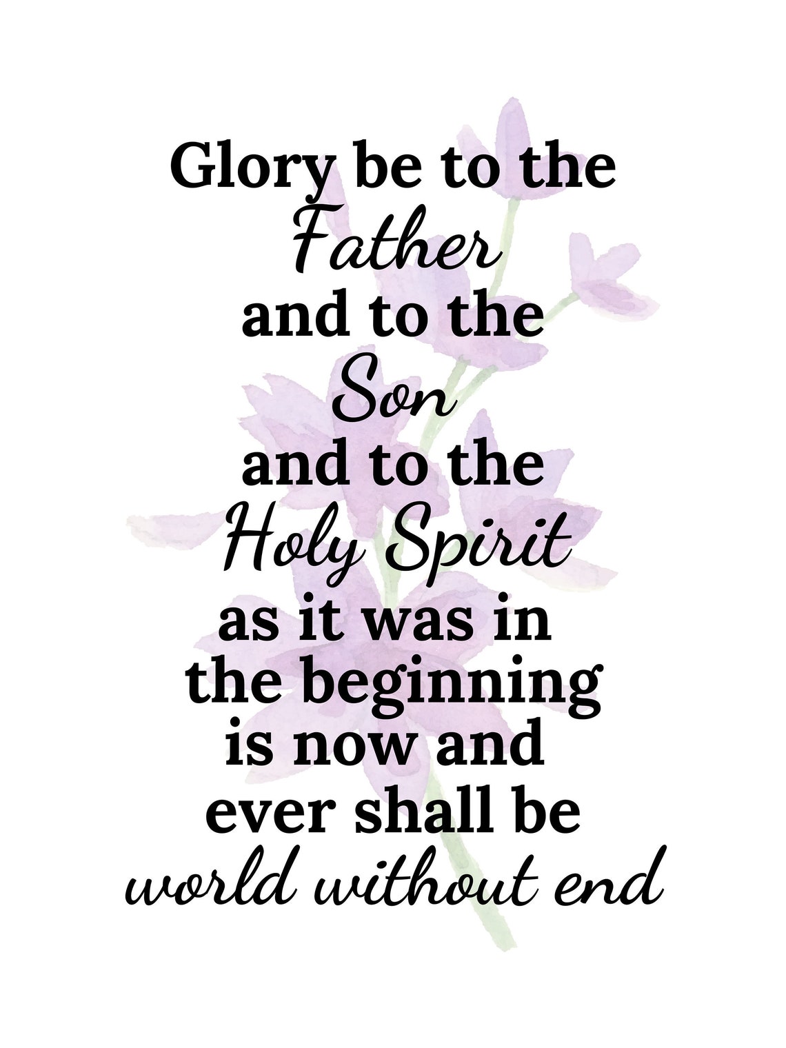 Glory Be Printable PDF - 3 Different Versions - Etsy